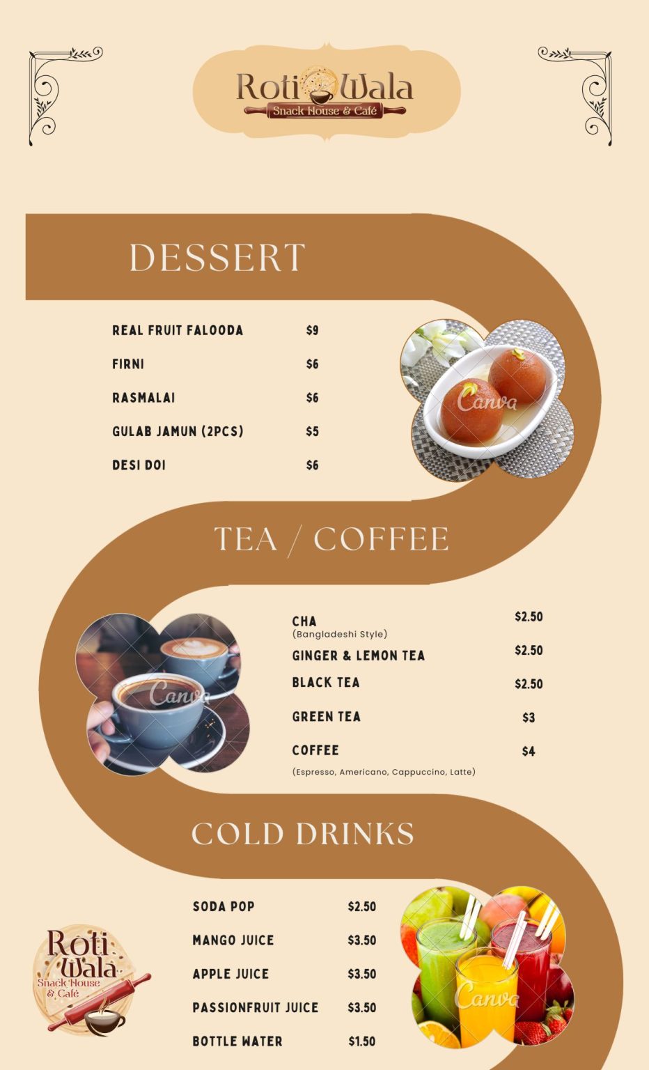 Our Menu – Roti Wala Snack House & Café